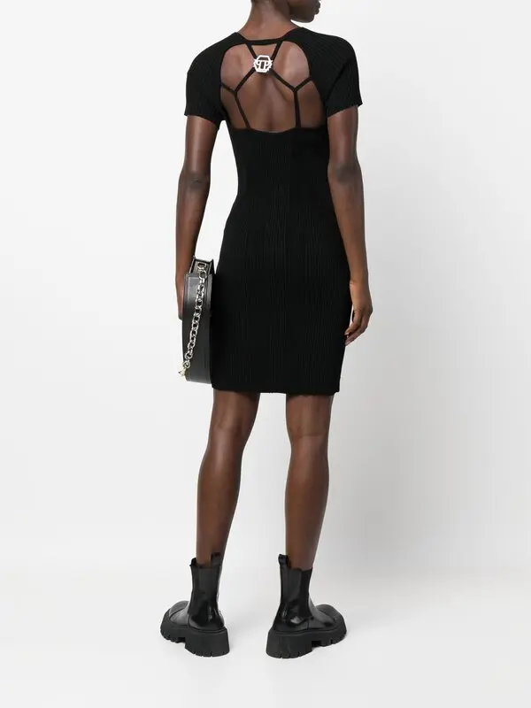 Philipp Plein Logo-plaque Ribbed T-shirt Dress