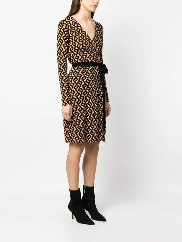 Diane Von Furstenberg Zig-zag Print Wrap Dress