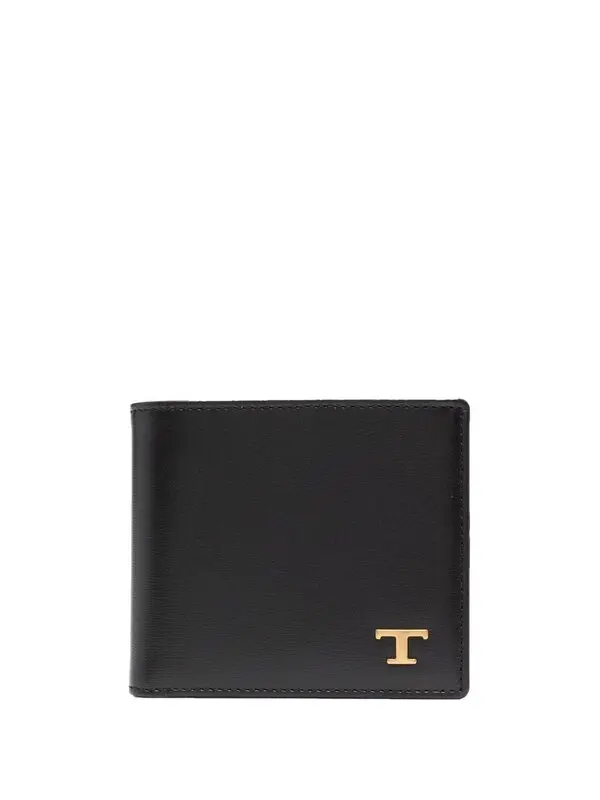 TOD'S Logo-plaque Leather Bi-fold Wallet - Black