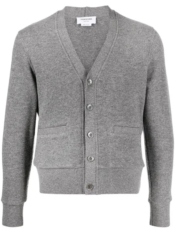 Thom Browne Waffle-knit Cashmere Cardigan