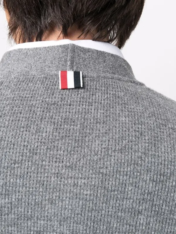 Thom Browne Waffle-knit Cashmere Cardigan