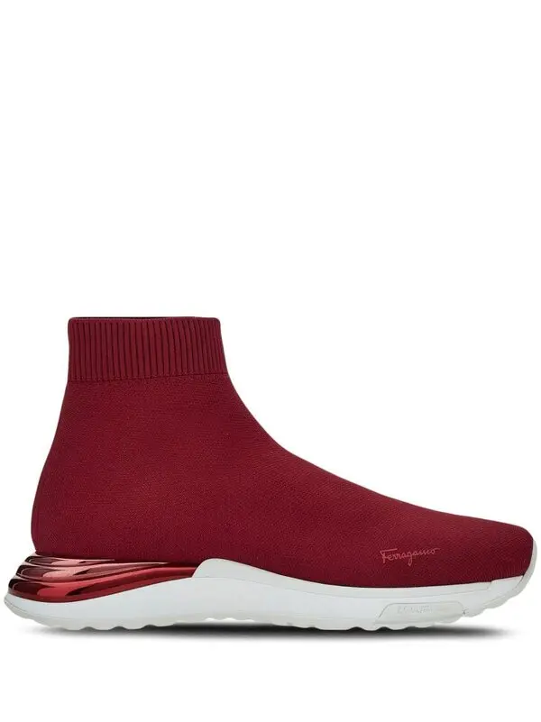 FERRAGAMO Logo-print Slip-on Sneakers - Red