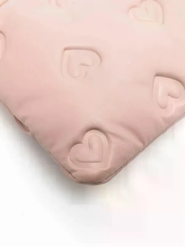 Moschino Embossed Heart Zipped Pouch
