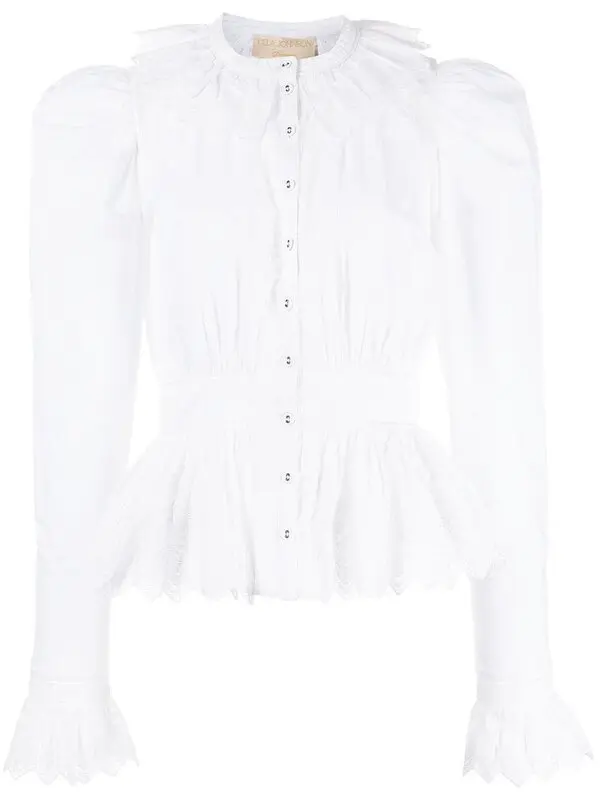 Ulla Johnson Brigitte Peplum-hem Blouse - White