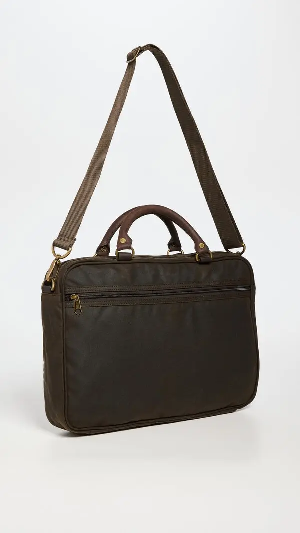 Barbour Waxed Leather Briefcase - Olive