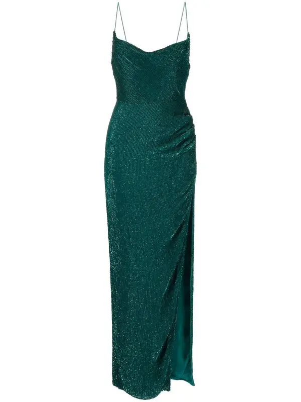 Retrofete Katya Sequin-embellished Gown - Green