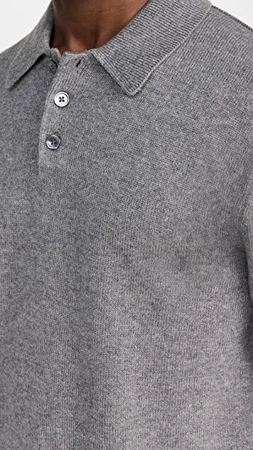 ALEX MILL Polo Sweater In Washed Cashmere