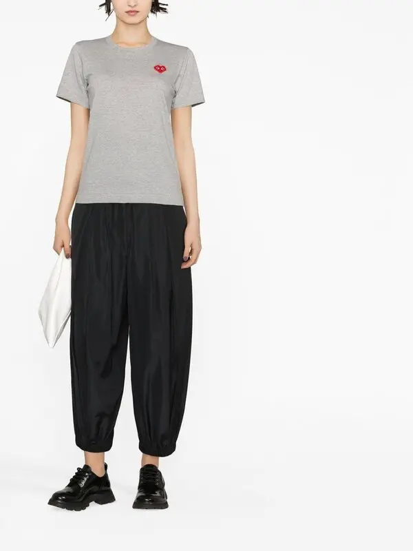 Play Comme Des Garcon Logo-print Cotton T-shirt - Grey
