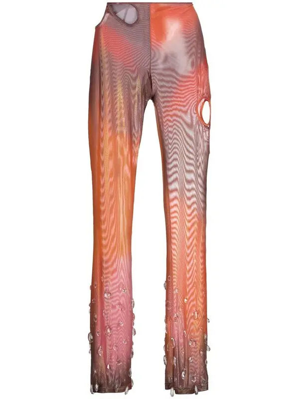 Gcds Sita Drops Flared Trousers - Orange