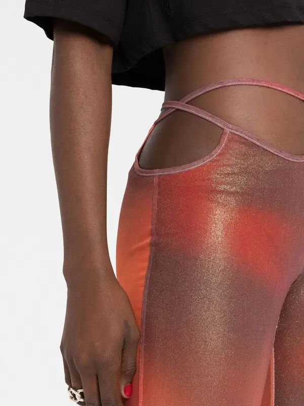 Gcds Sita Drops Flared Trousers - Orange