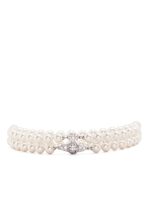 VIVIENNE WESTWOOD Orb Pearl Double-row Choker - Neutrals