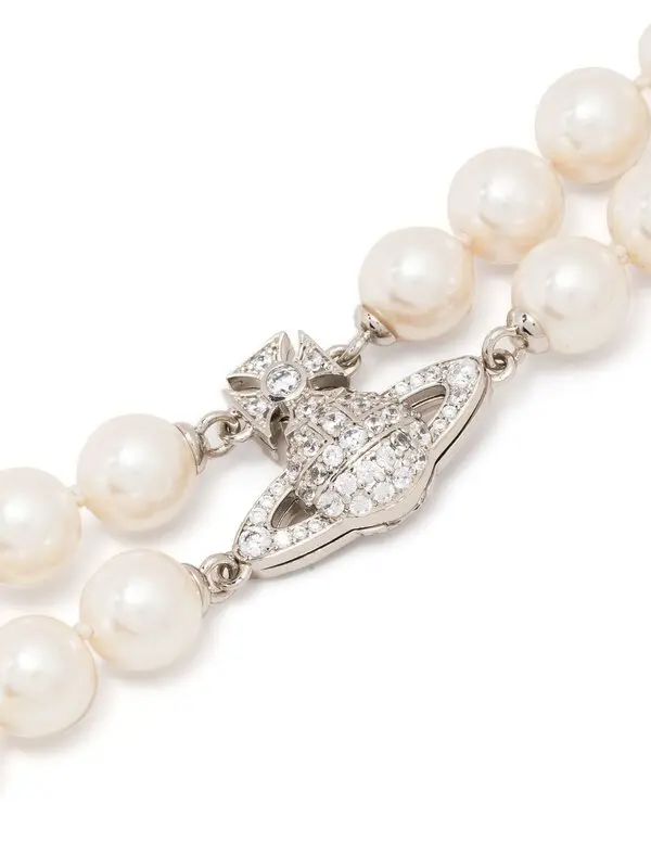 VIVIENNE WESTWOOD Orb Plaque Two-row Pearl Necklace