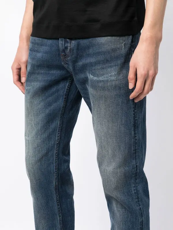 Emporio Armani Mid-rise Straight-leg Jeans - Blue