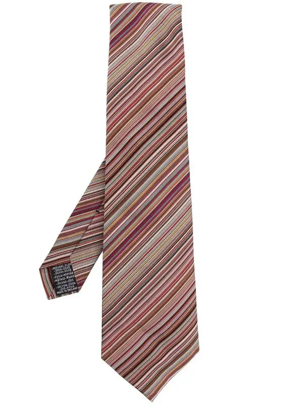 Paul Smith Diagonal-stripe Silk Neck Tie - Multicolour