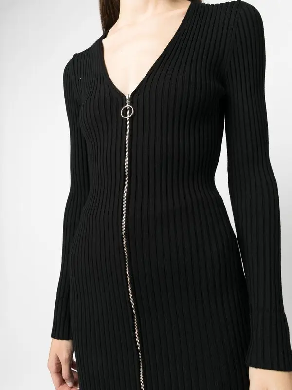 Wolford Ribbed Zip-Front Jumper Black Editorialist