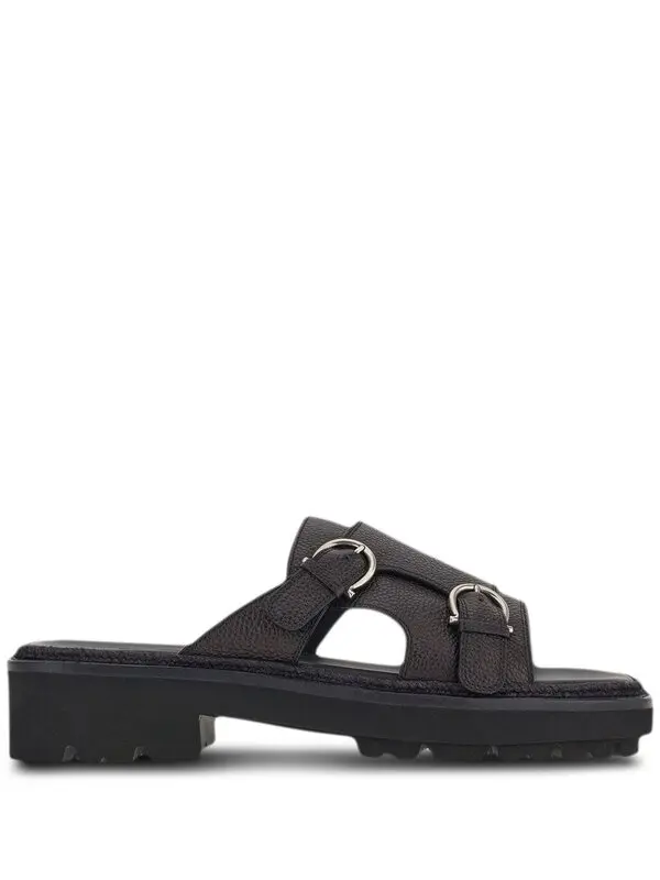 FERRAGAMO Gancini Buckled Calf Leather Sandals