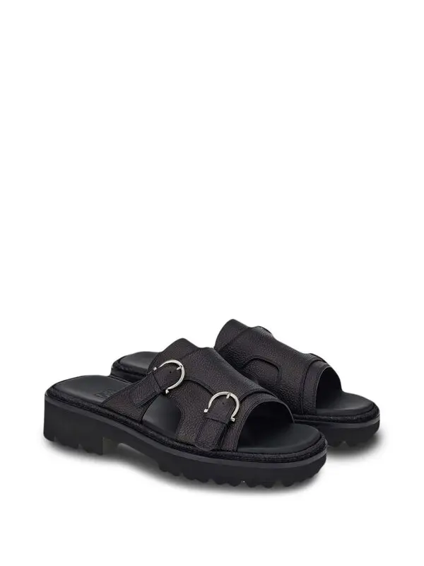 FERRAGAMO Gancini Buckled Calf Leather Sandals