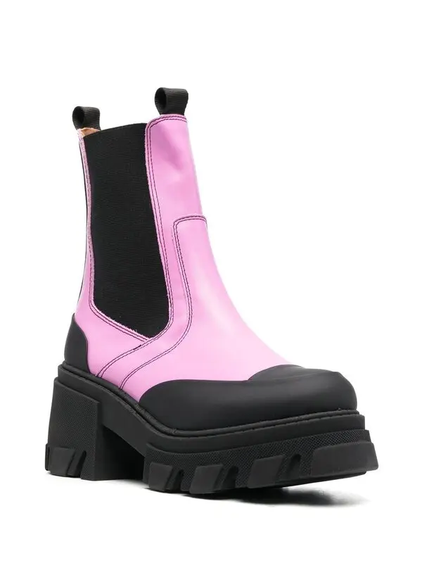 GANNI Colour-block Combat Boots
