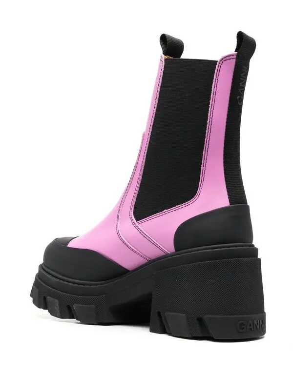 GANNI Colour-block Combat Boots