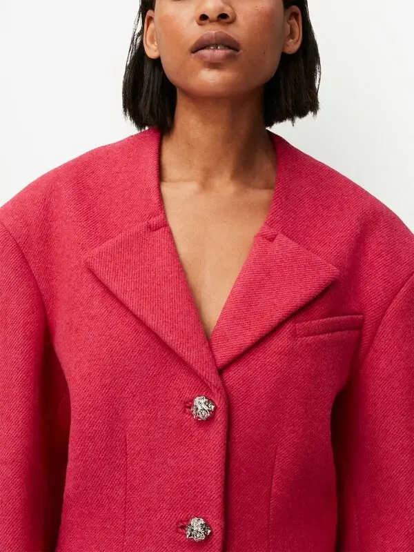 GANNI Broad-shoulder Single-breasted Jacket