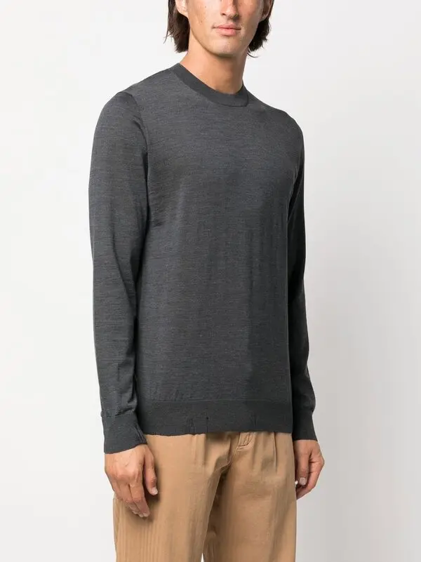 GOLDEN GOOSE Ribbed-knit Crew Neck Sweatshirt - Grey