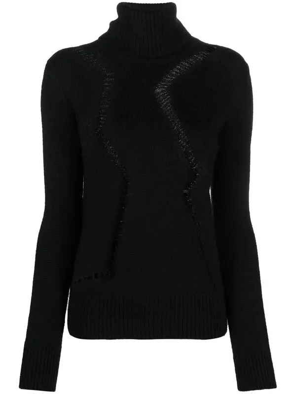 Saint Laurent Cut-out Roll-neck Jumper