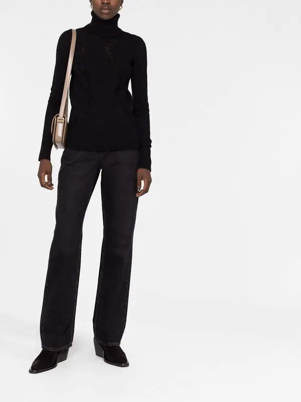 Saint Laurent Cut-out Roll-neck Jumper