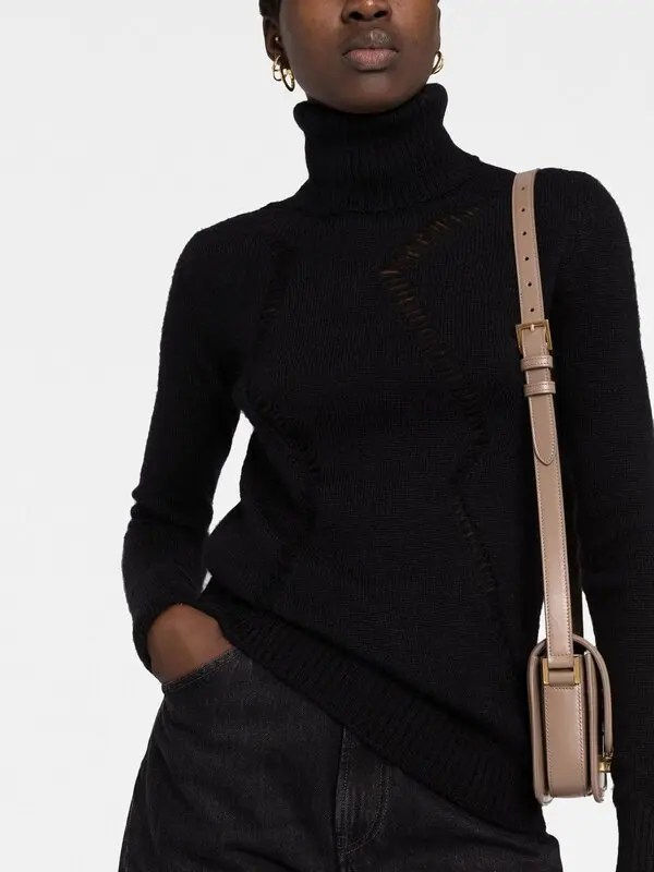 Saint Laurent Cut-out Roll-neck Jumper