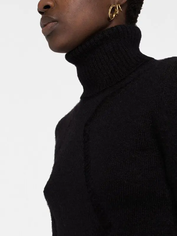 Saint Laurent Cut-out Roll-neck Jumper