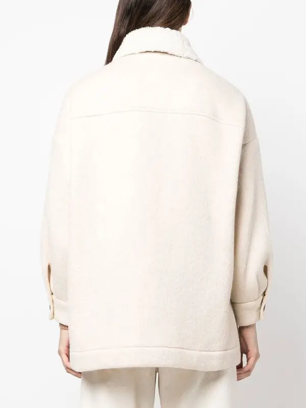 AVA ADORE Shearling-trim Button-up Jacket