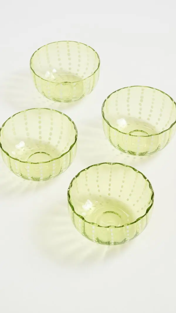 ZAFFERANO Perle Small Bowl Set Of 4 - Apple Green