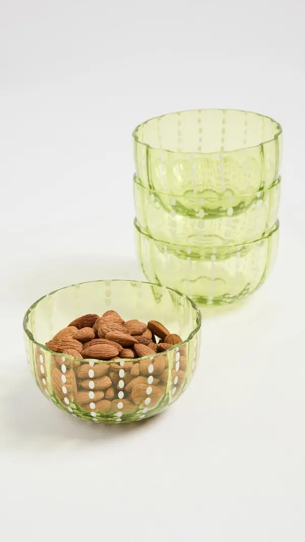 ZAFFERANO Perle Small Bowl Set Of 4 - Apple Green