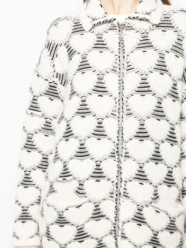 MARCO RAMBALDI Heart-print Knit Cardigan