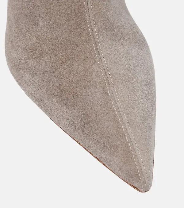 AQUAZZURA Saint Honoré 85 Suede Boots - Grey