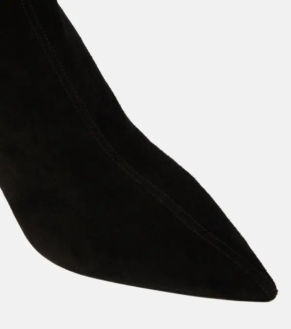AQUAZZURA Saint Honore 85 Suede Boots - Black