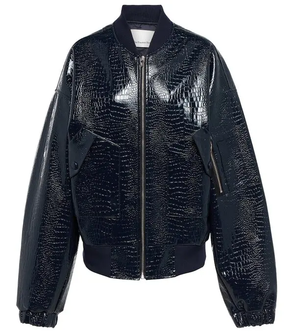 THE FRANKIE SHOP Hane Croc-effect Bomber Jacket