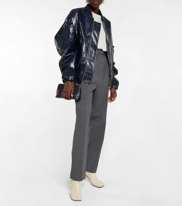 THE FRANKIE SHOP Hane Croc-effect Bomber Jacket
