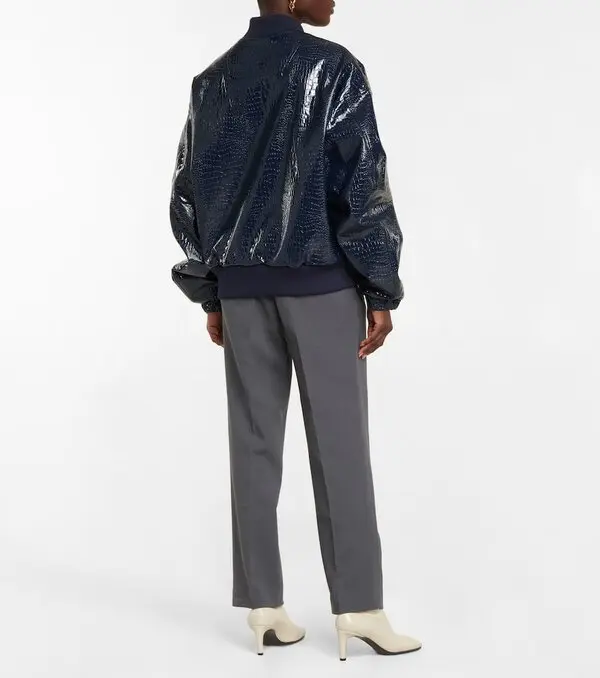 THE FRANKIE SHOP Hane Croc-effect Bomber Jacket