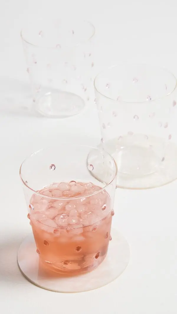 ZAFFERANO Party Tumbler Set Of 6 - Pink Dots