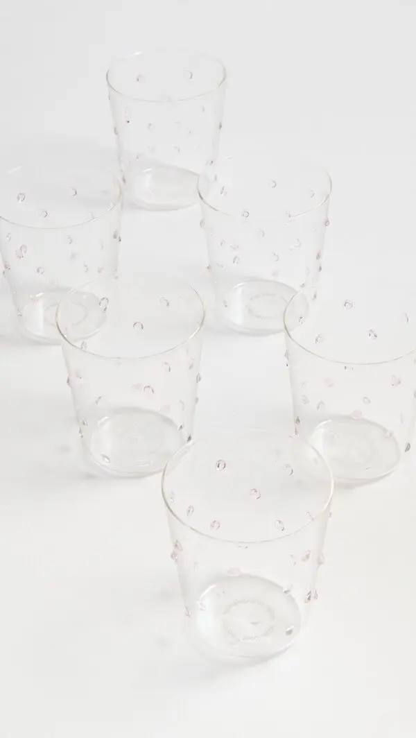 ZAFFERANO Party Tumbler Set Of 6 - Pink Dots