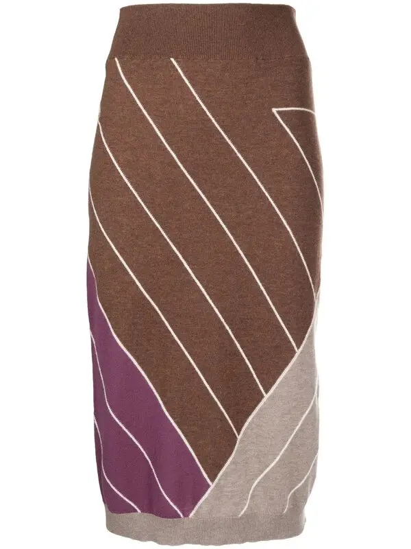 Stella McCartney Knitted Geometric Pattern Midi Skirt