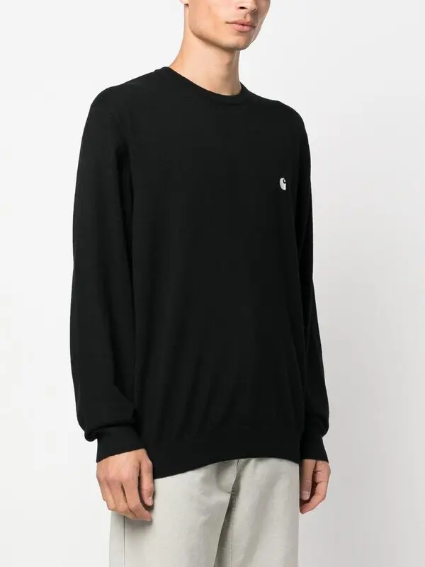 Carhartt Work In Progress Logo-embroidered Crew Neck Jumper - Blue