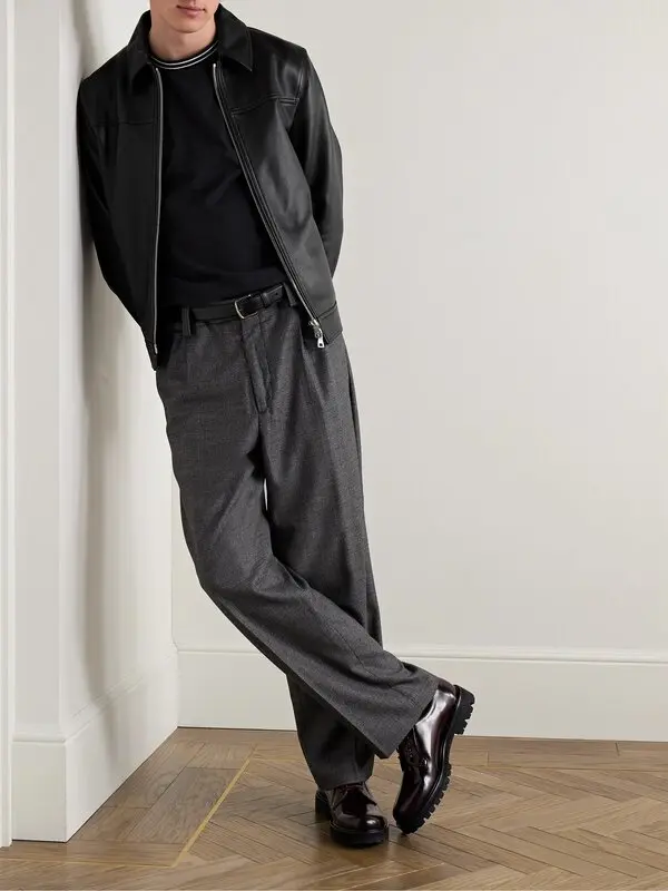 Mr P. Full-Grain Leather Coach Jacket - Black | Editorialist