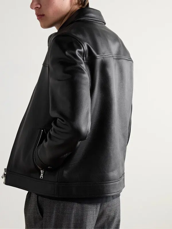 Mr P. Full-Grain Leather Coach Jacket - Black | Editorialist