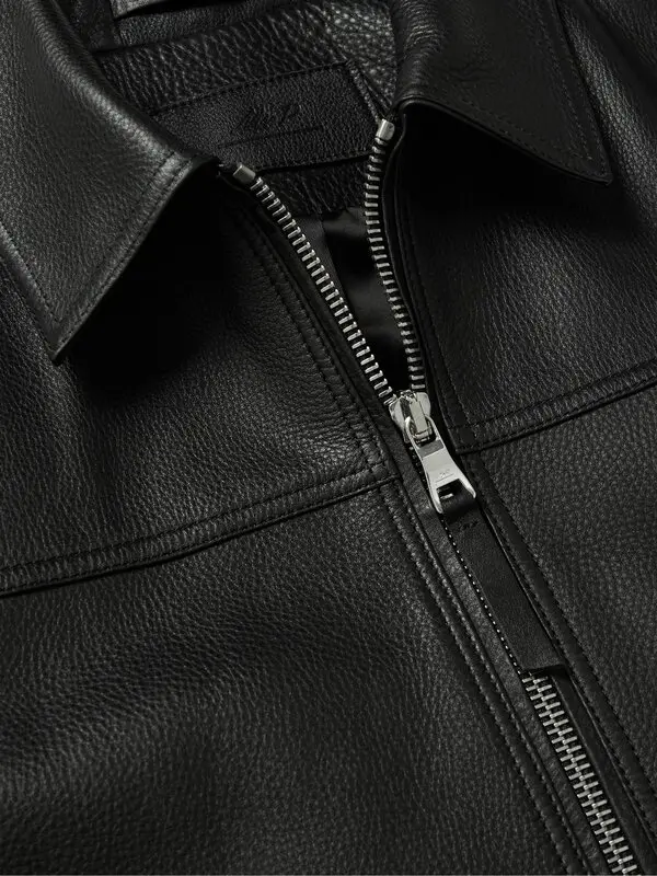 Mr P. Full-Grain Leather Coach Jacket - Black | Editorialist