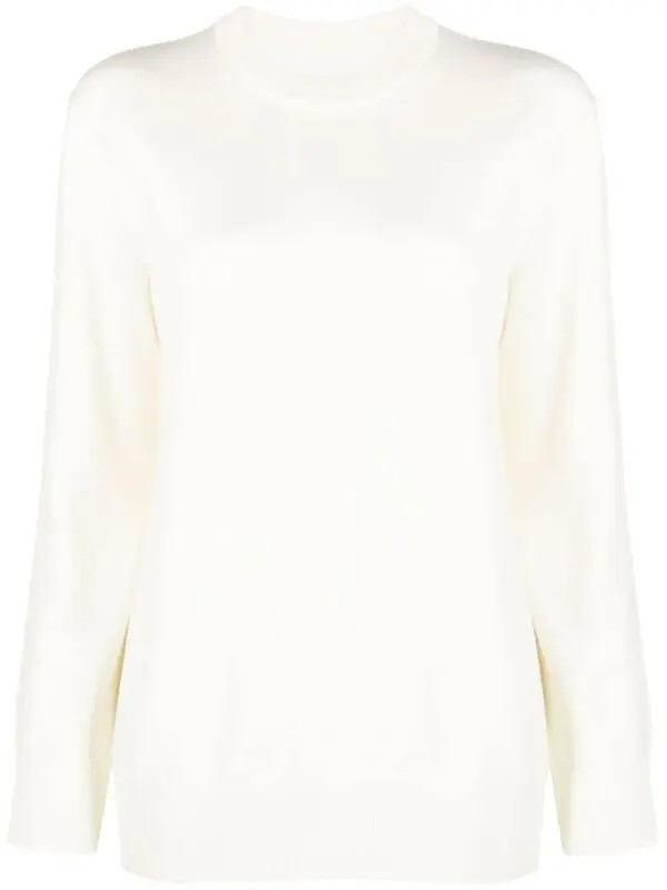 JIL SANDER Crew-neck Wool Jumper - White