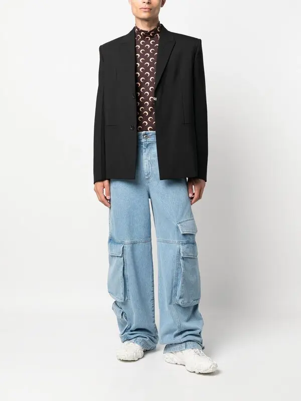 Gcds Cargo-pocket Wide-leg Jeans - Blue