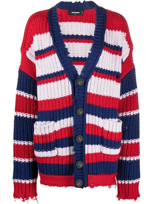 Dsquared2 Triped Wool Cardigan