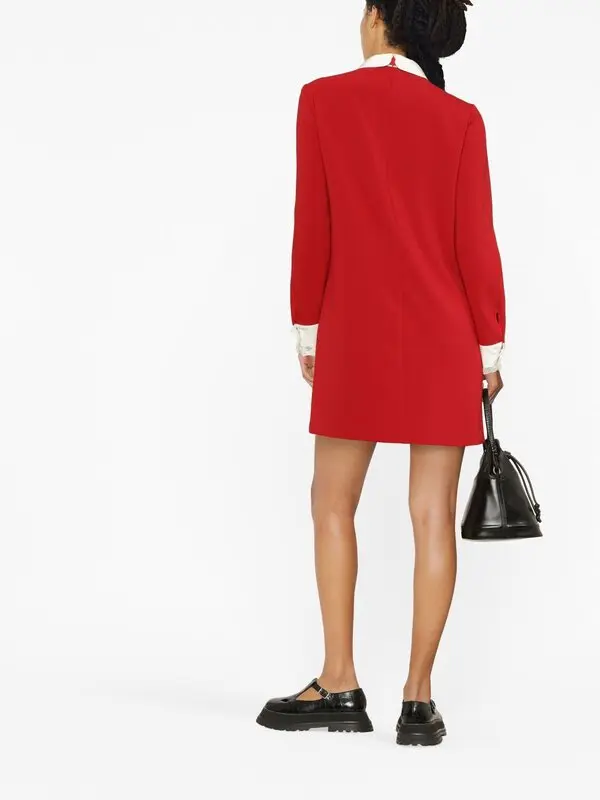 RED VALENTINO レースティアードフリル メリノウールニットソー レース切替 ケーブルセーター ニット ウール レーヨン ナイロン