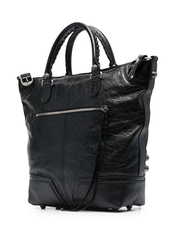 Balenciaga Medium Le Cagole Leather Tote Bag - Black | Editorialist